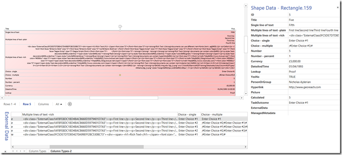 Using SharePoint Rich Text Multiple Line Columns with Visio Services - bVisual