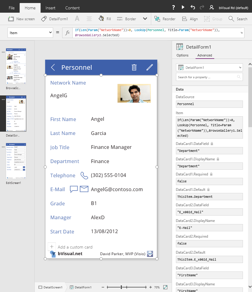 Opening PowerApps from a hyperlink in Visio Online - bVisual