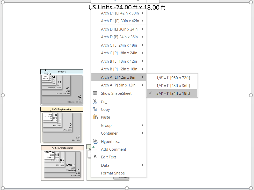 Switching Metric and US Units in Visio floor plans - bVisual