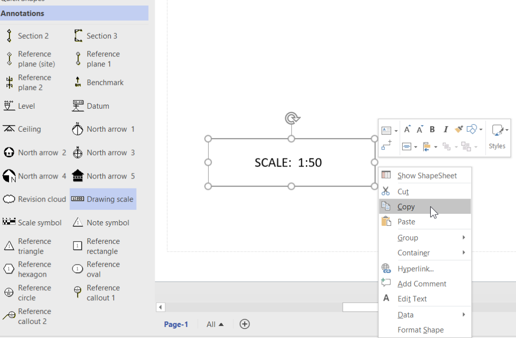 The different Drawing scale shapes in Visio - bVisual