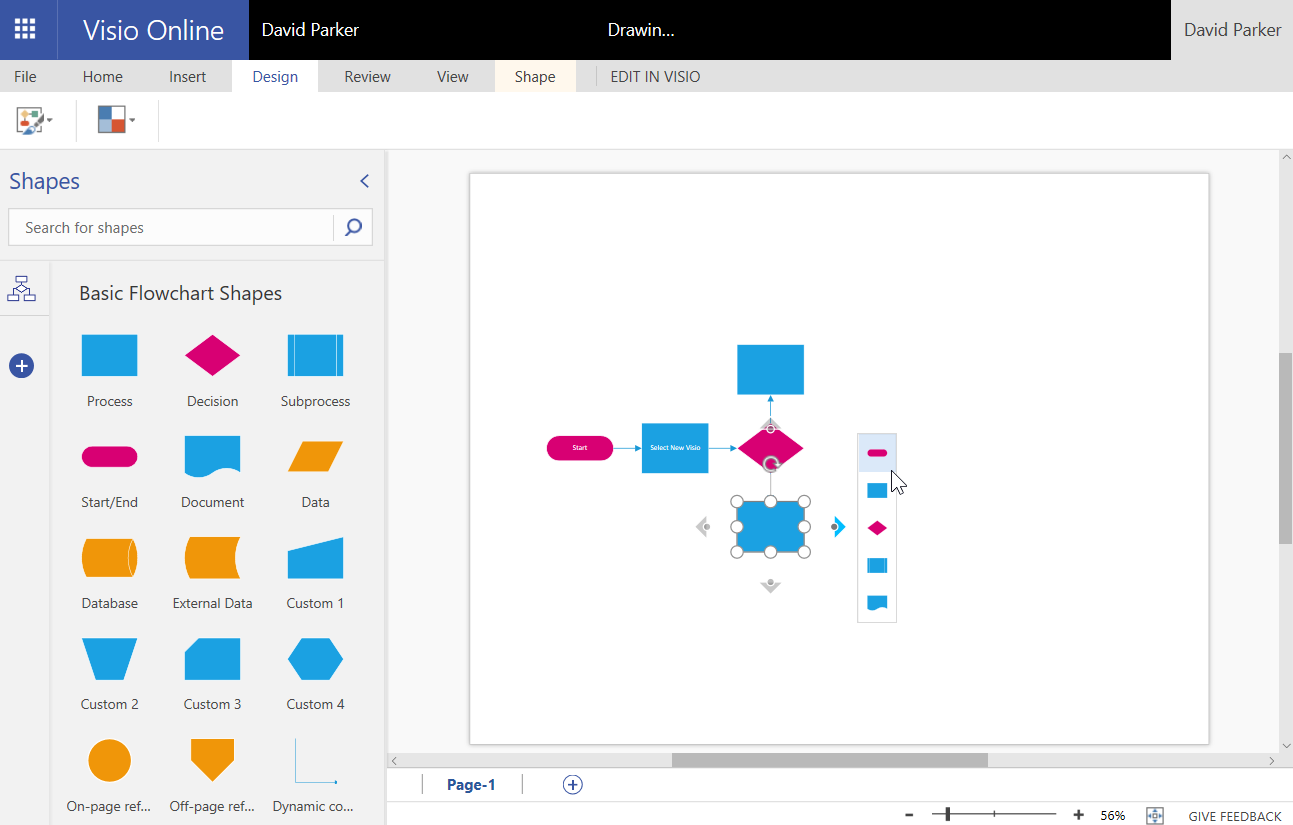 Create & edit Visio diagrams in browser - bVisual
