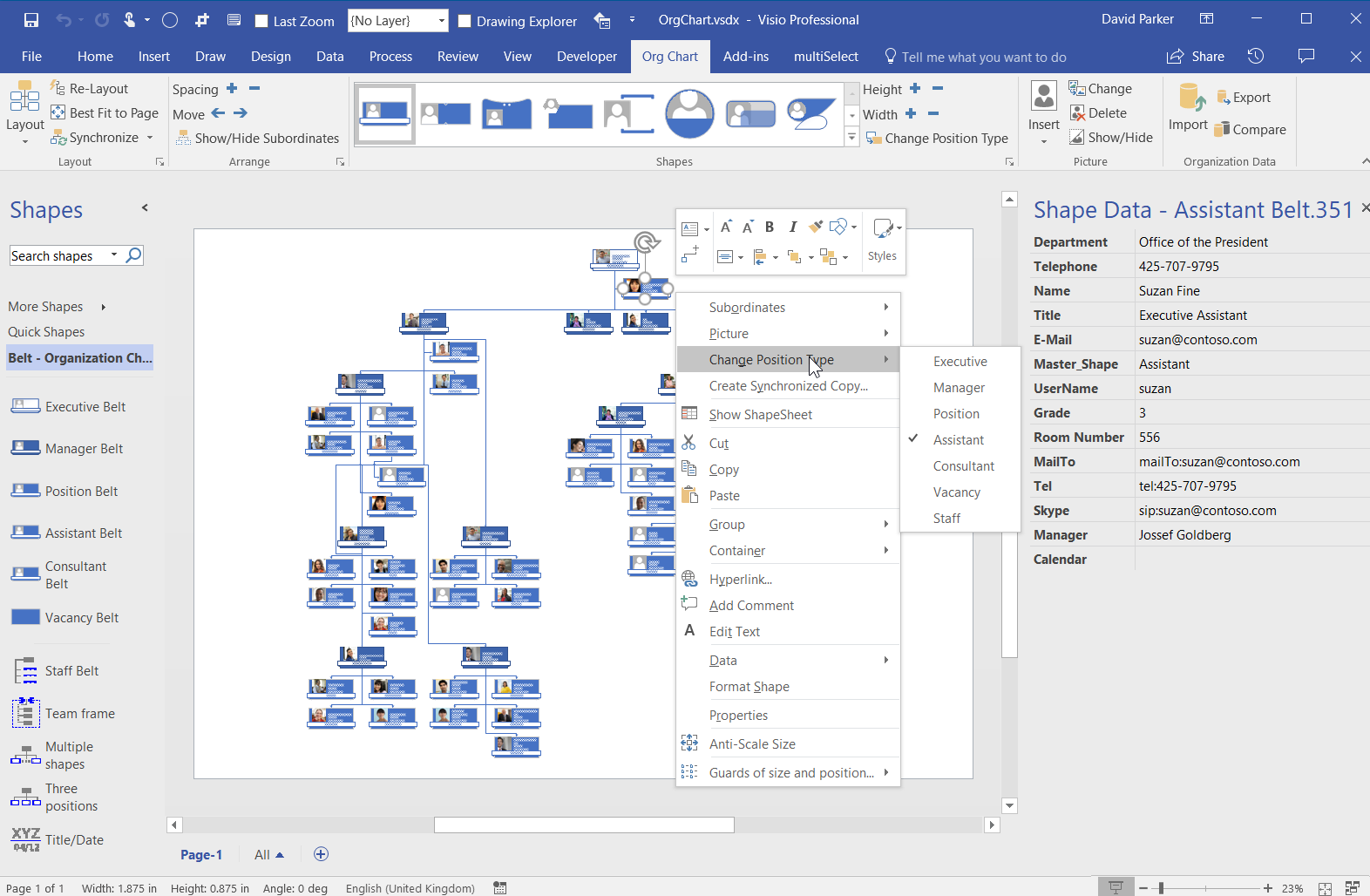 Aliasing Data Columns For Visio Organization Chart Wizard Bvisual