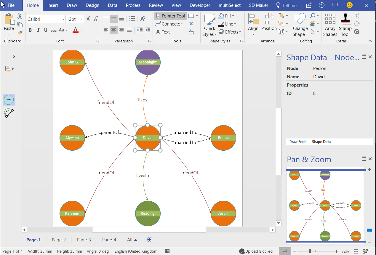 Using Visio And Powerbi With Graphdatabase In Sqlserver Part 2 Bvisual