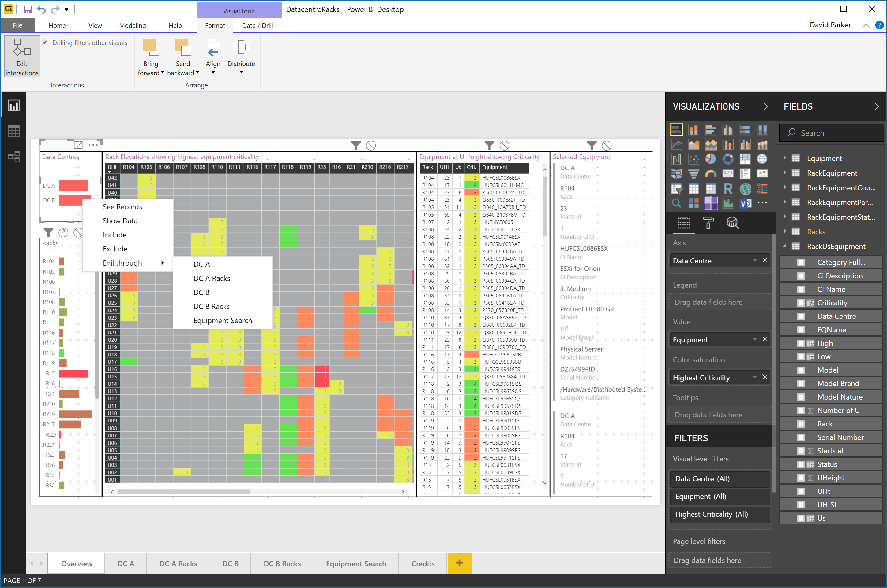 Data Centre Racks in Visio in PowerBI - bVisual