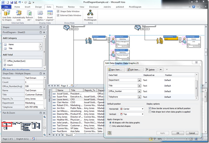 Selecting Nodes in Visio PivotDiagrams - bVisual