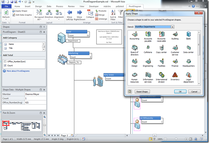 Selecting Nodes in Visio PivotDiagrams - bVisual