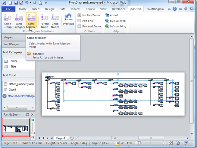 Selecting Nodes in Visio PivotDiagrams - bVisual