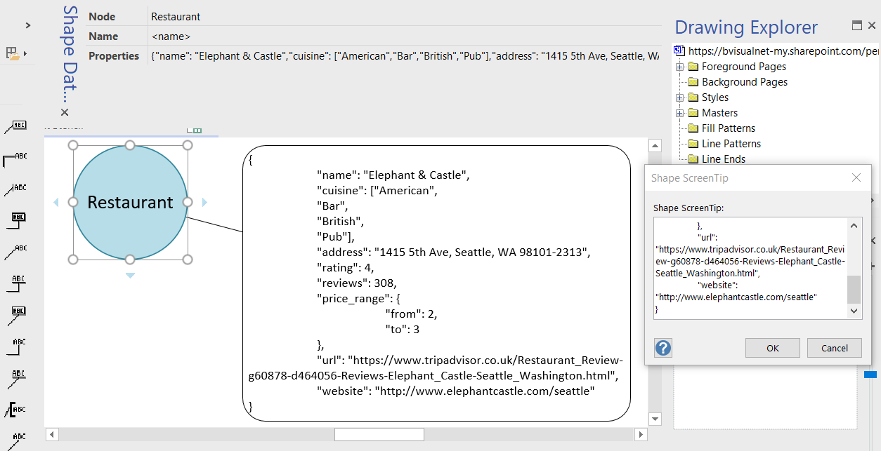 Using Json Text In Visio Shapes Bvisual