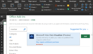 Using the Visio Data Visualizer in Excel