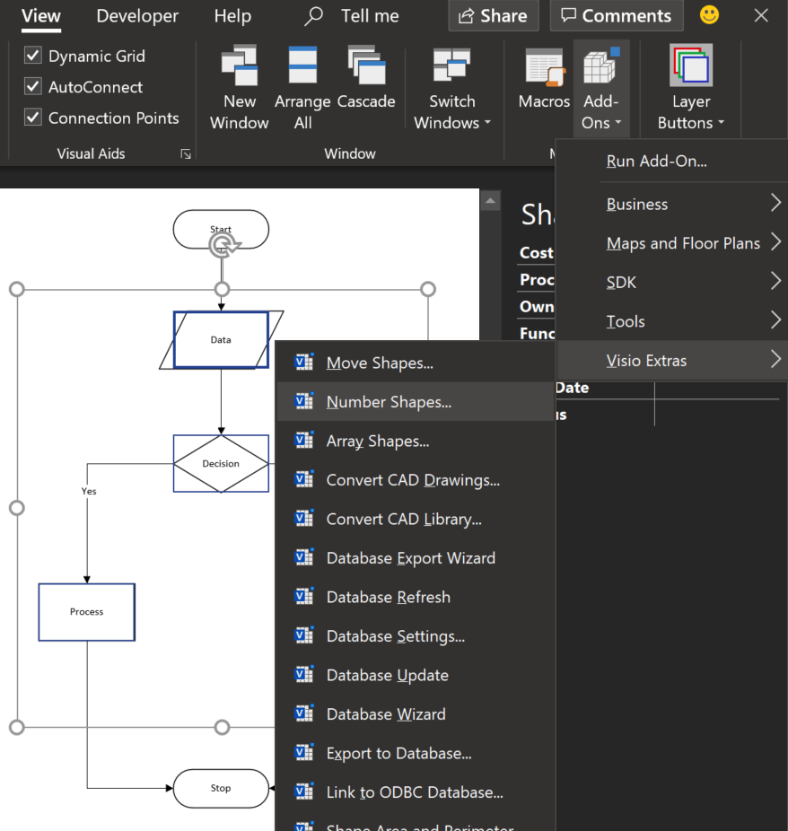 Displaying Visio Number Shapes data clearly