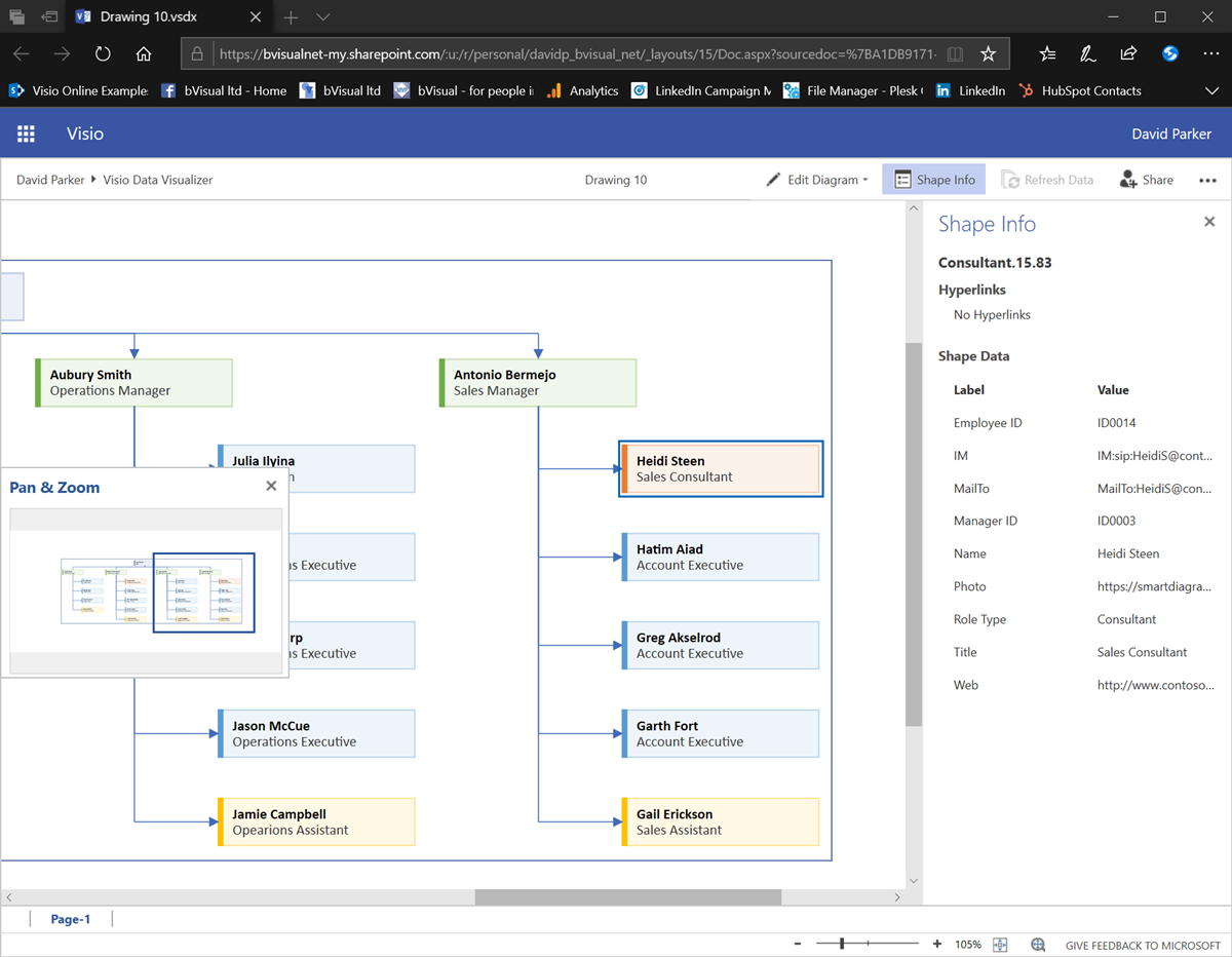 Using the Visio Data Visualizer in Excel