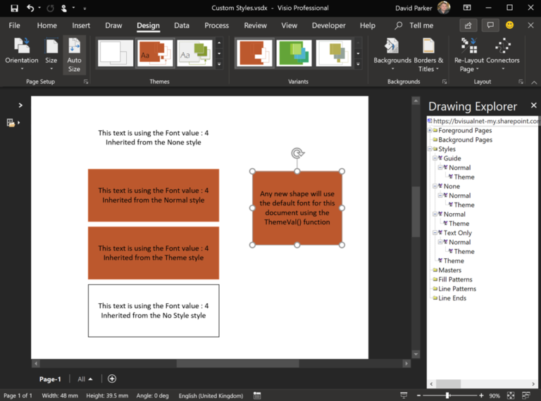 Using an Updateable Default Font in Visio - bVisual
