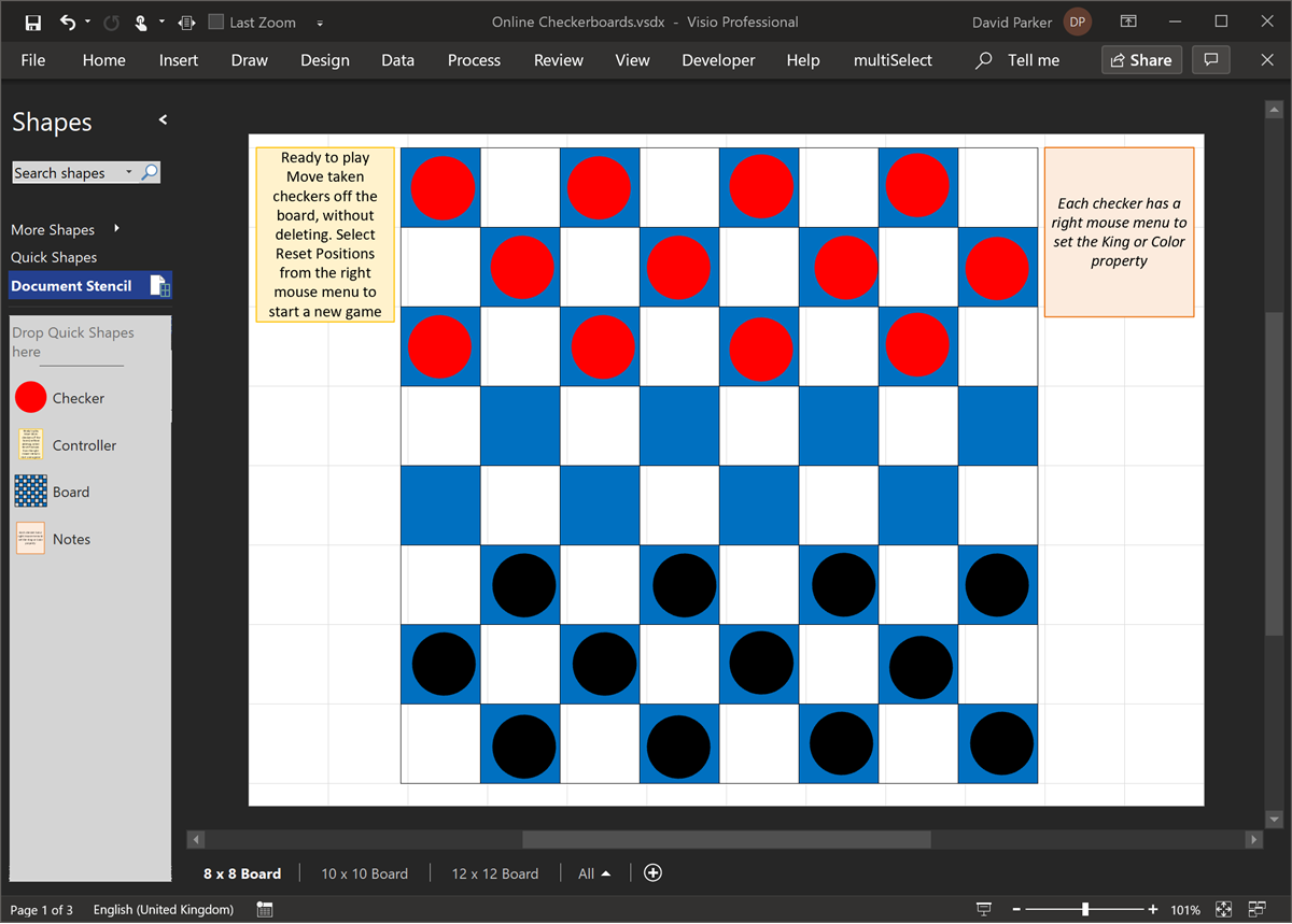 Play Checkers with Visio in Teams - bVisual