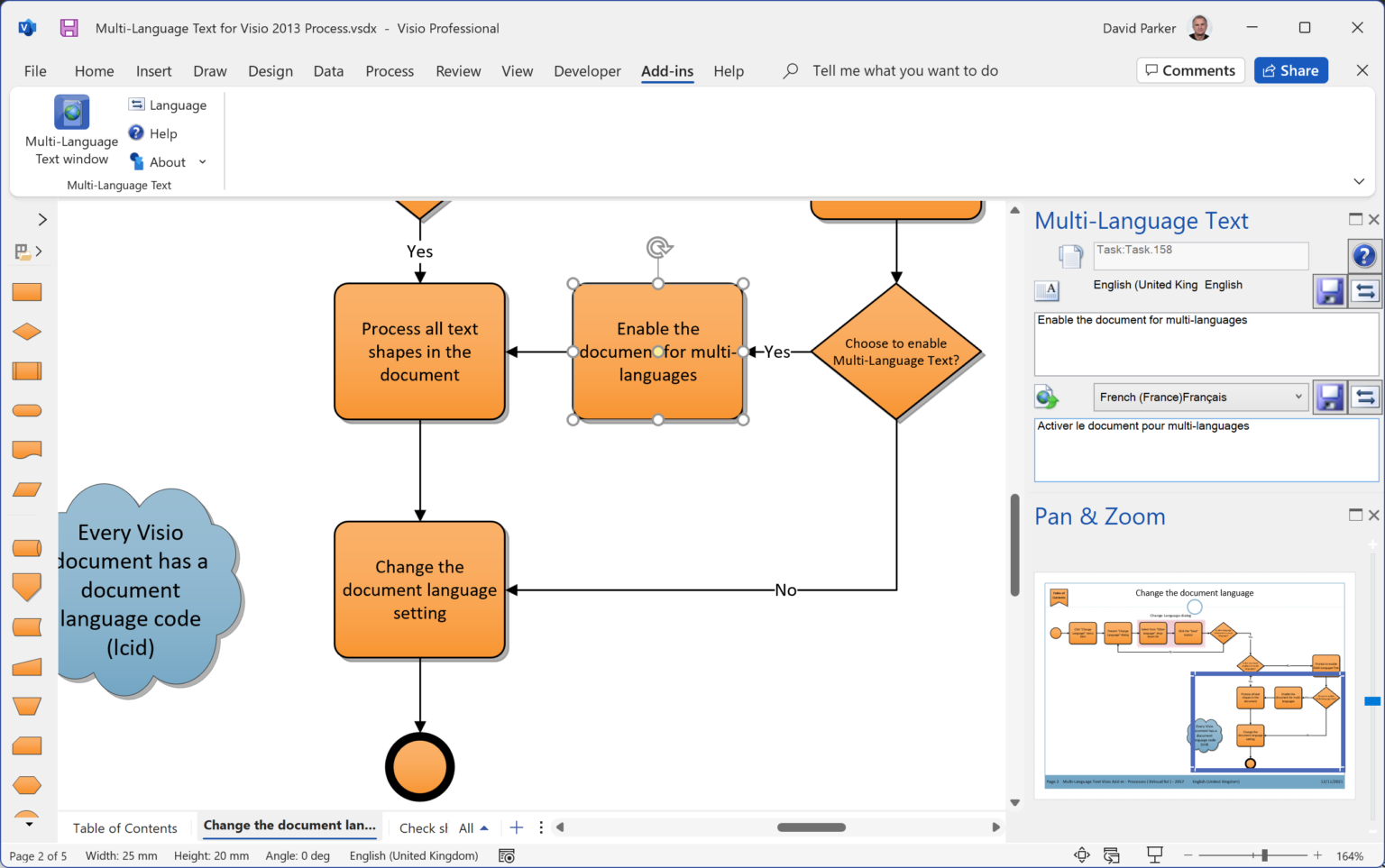Have multiple alternate languages in the same Visio diagram - bVisual