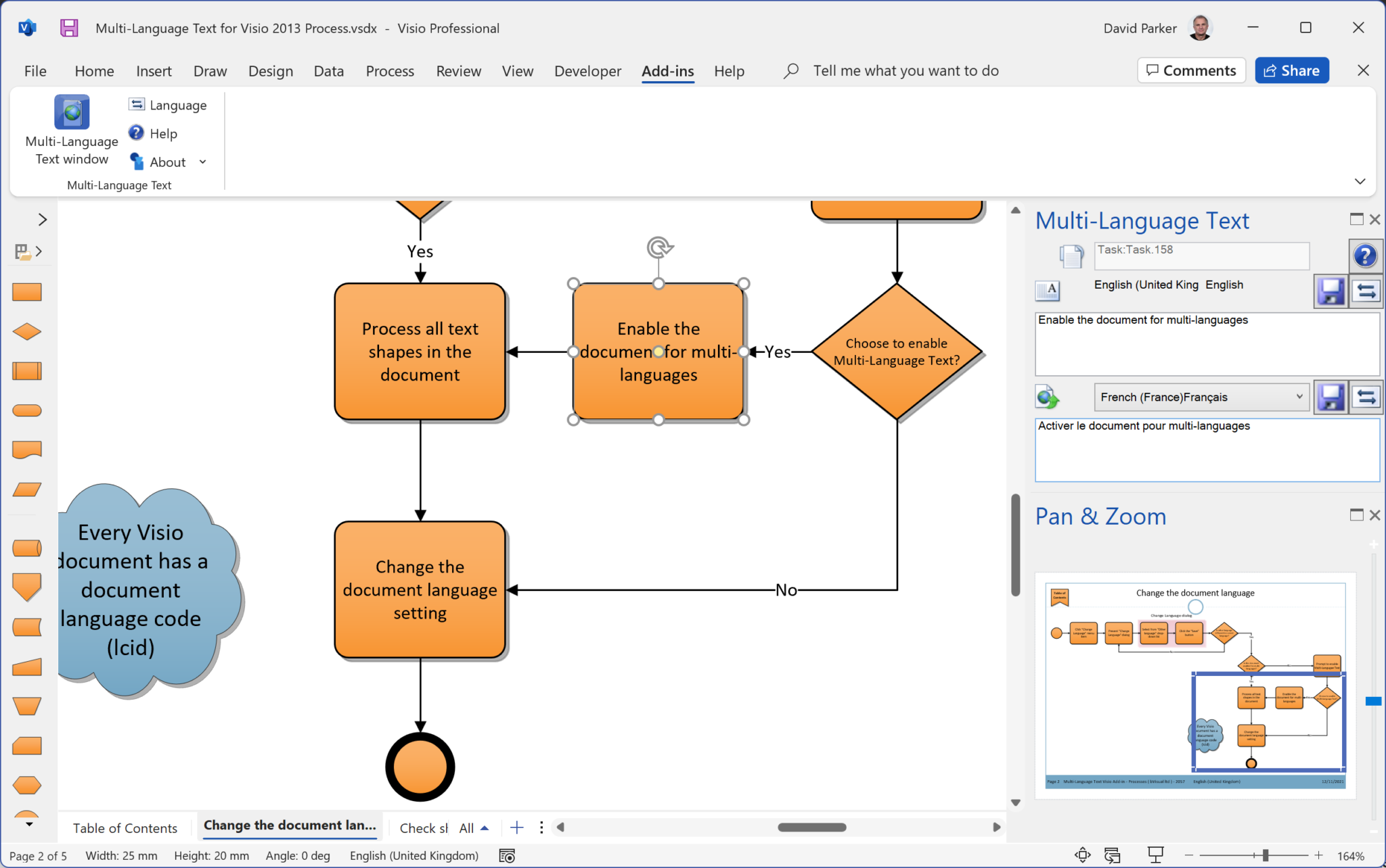 Have multiple alternate languages in the same Visio diagram - bVisual