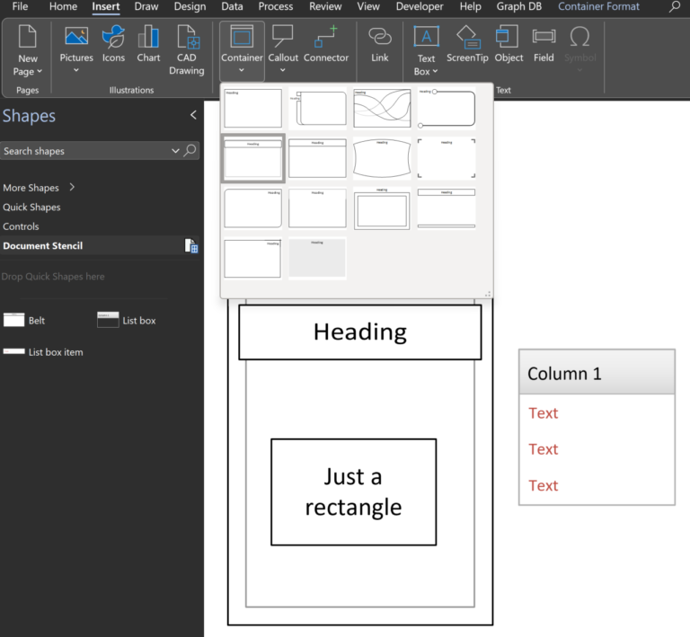 Referencing Container Data in Visio - bVisual