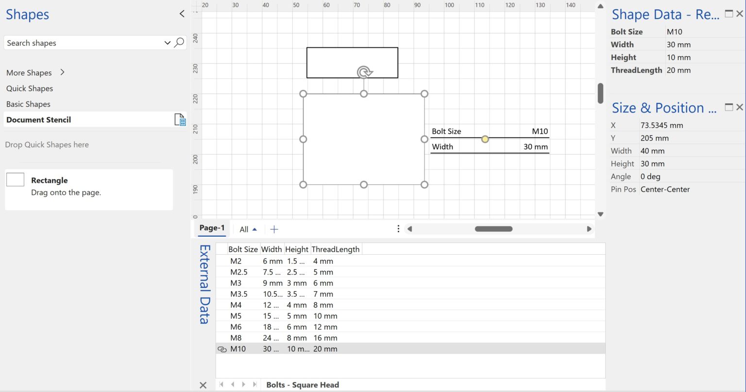 Update any Visio ShapeSheet cell with External Data - bVisual