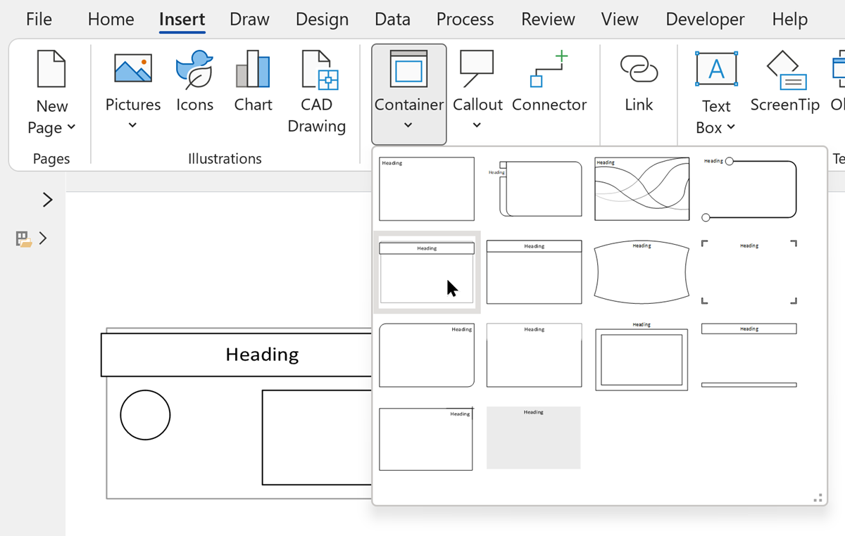 A Visio List Shape is also a Container - bVisual