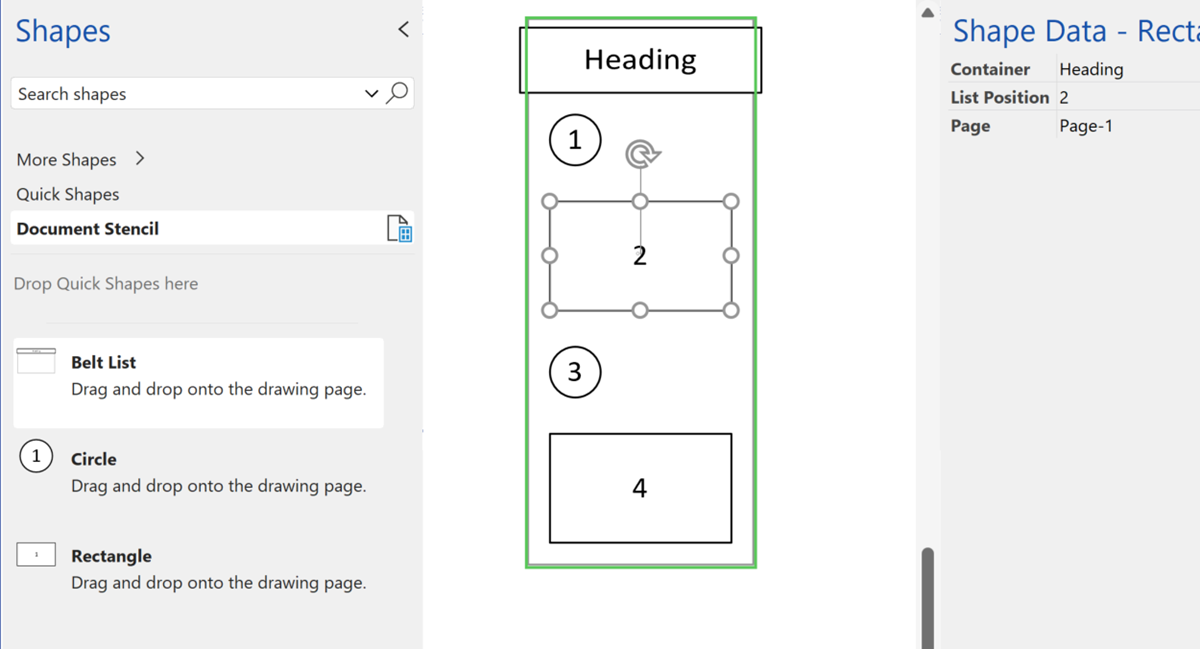 A Visio List Shape is also a Container - bVisual