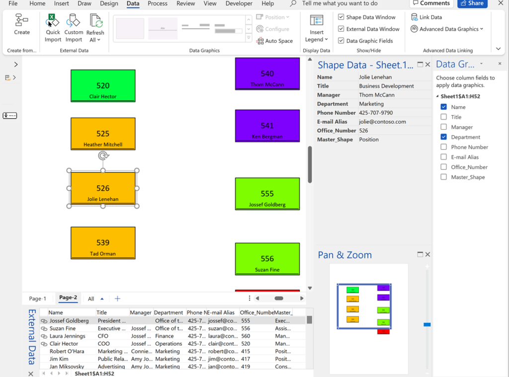 Linking Data To Visio Shapes In Code BVisual