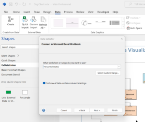 Linking Data to Shapes in Visio after using Data Visualizer - bVisual
