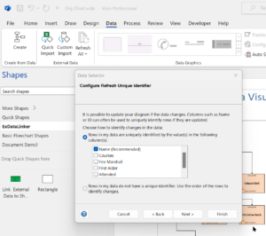 Linking Data to Shapes in Visio after using Data Visualizer - bVisual