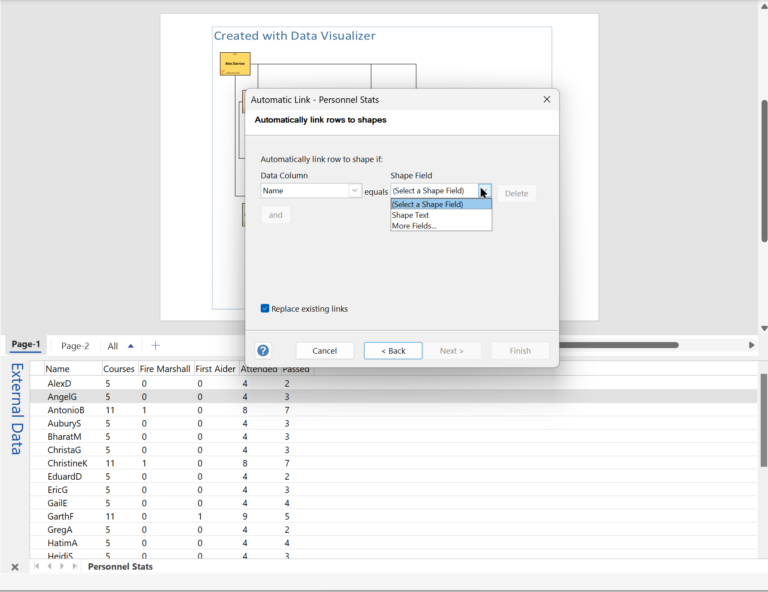 Linking Data to Shapes in Visio after using Data Visualizer - bVisual Linking Data to Shapes in Visio after using Data Visualizer - bVisual