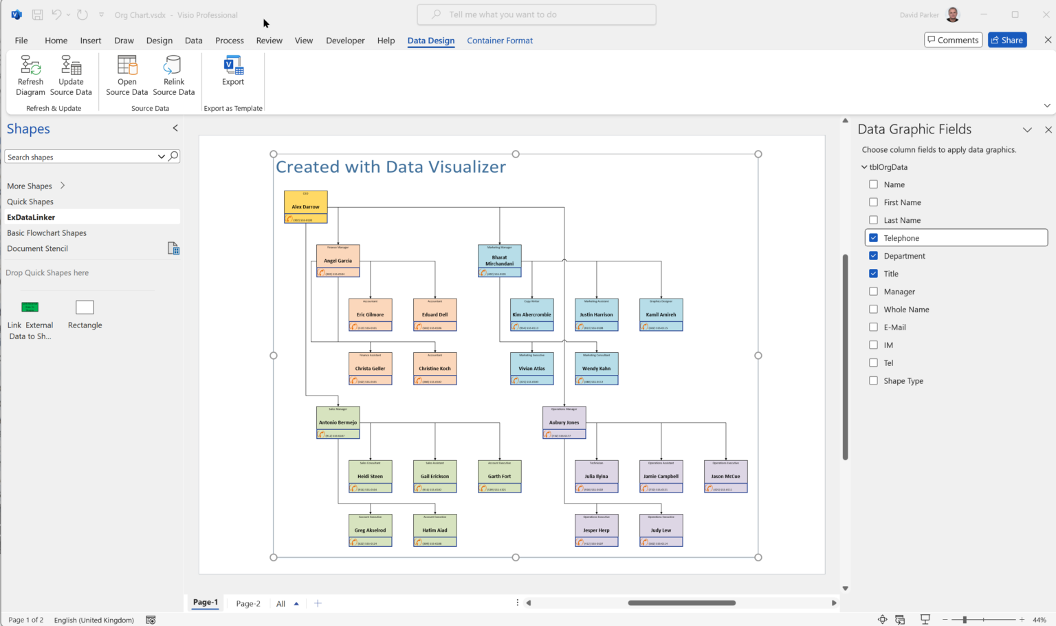 Linking Data to Shapes in Visio after using Data Visualizer - bVisual Linking Data to Shapes in Visio after using Data Visualizer - bVisual