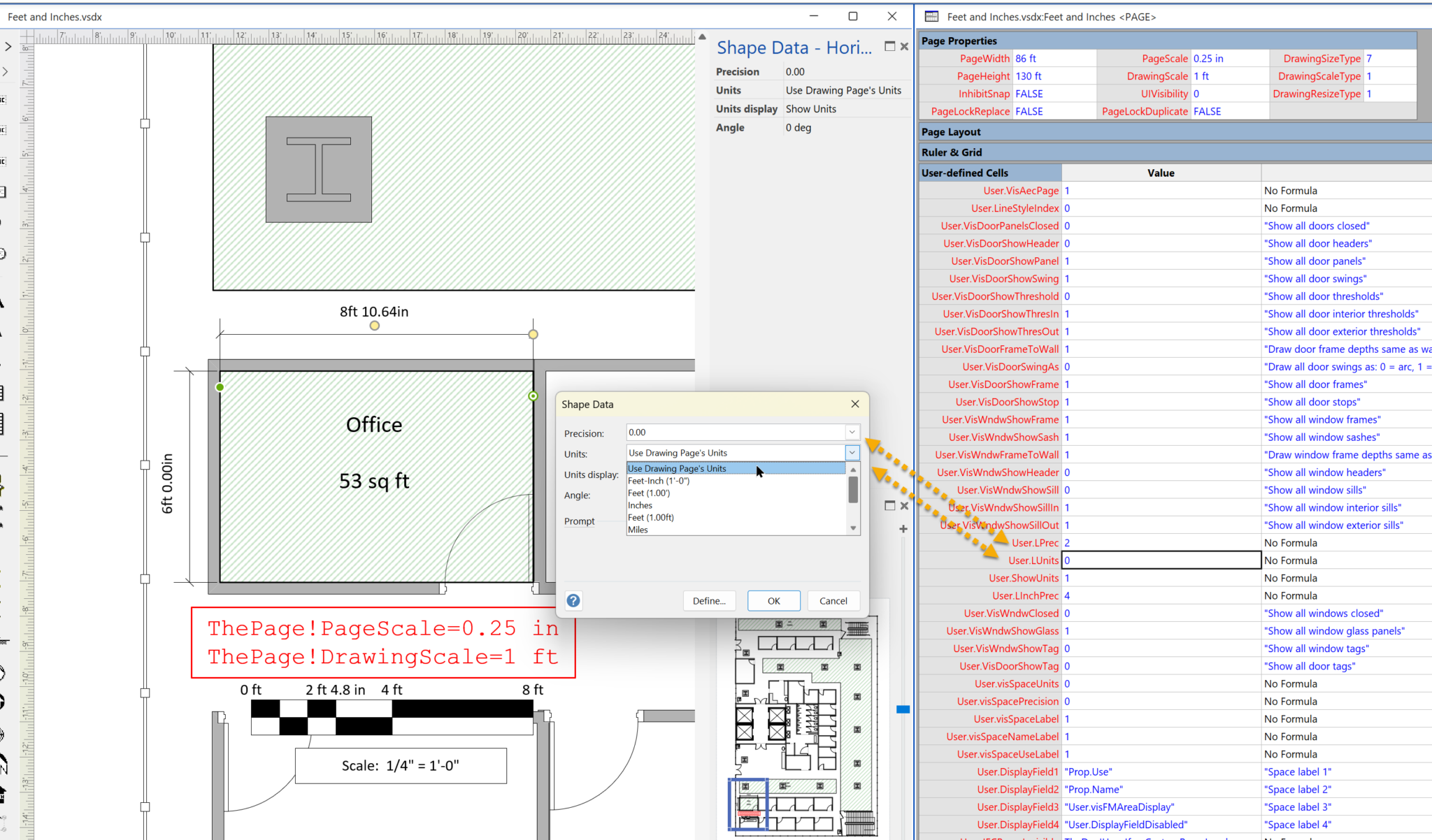 Setting Default Measurement Units in Visio Pages - bVisual