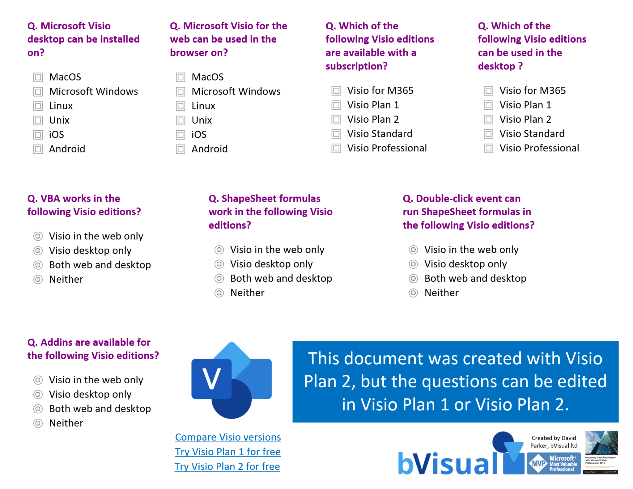 Smart Radio Buttons and Check Boxes in Visio - bVisual