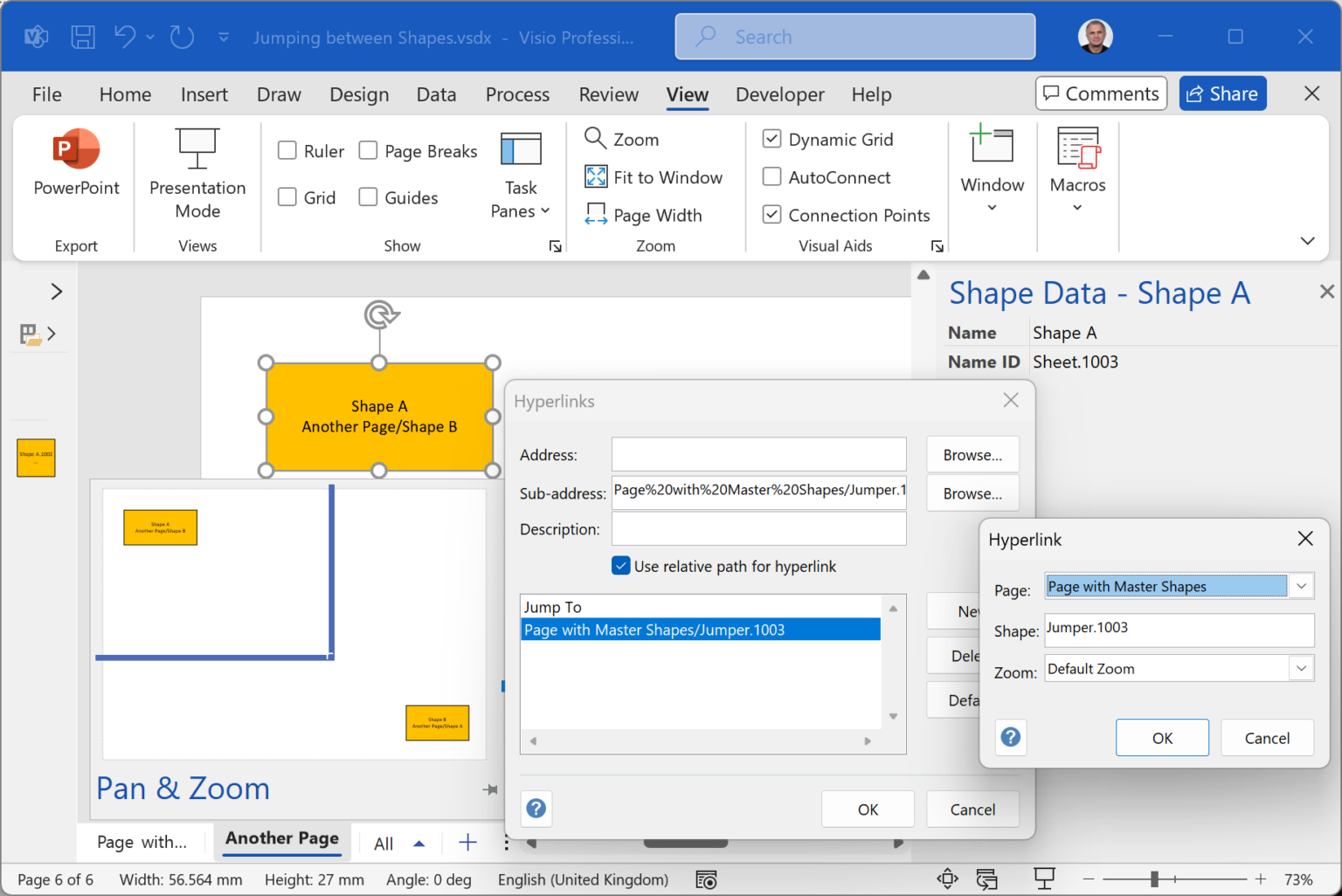 Jumping between Shapes in Visio - bVisual