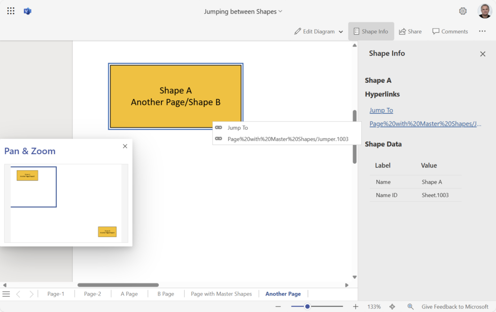 Jumping between Shapes in Visio - bVisual